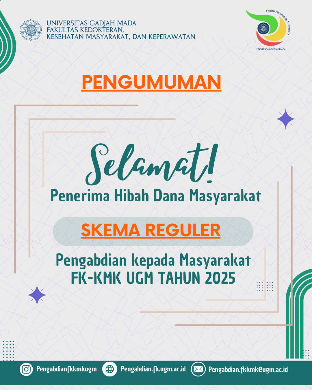 Penerima Hibah Damas Abdimas Skema Reguler FK-KMK Tahun 2025 – Pengabdian