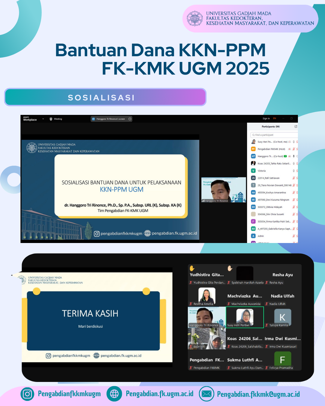 Dorong Semangat Pengabdian, FK-KMK UGM Gelar Sosialisasi Bantuan Dana KKN untuk Mahasiswa ...
